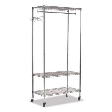 Buy Wire Shelving Garment Rack, 30 Garments, 36w X 18d X 75h, Silver ...