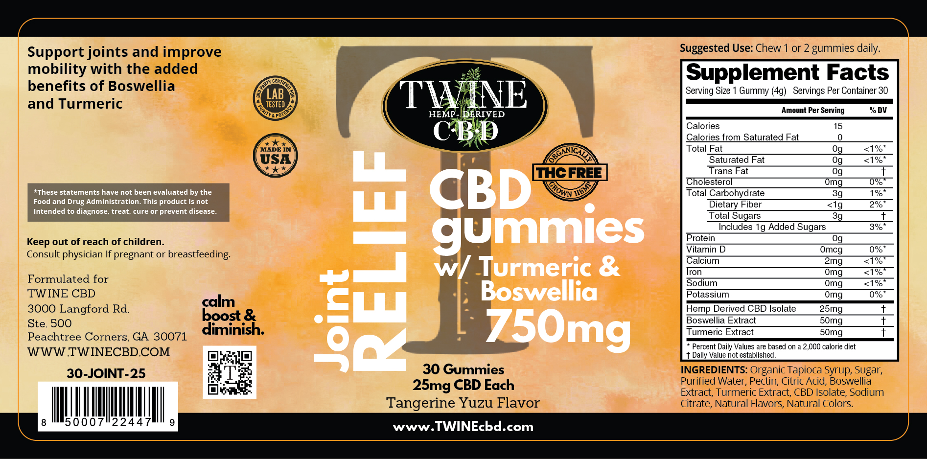 750mg Cbd Joint Relief Gummies W Turmeric Boswellia And 99 Pure