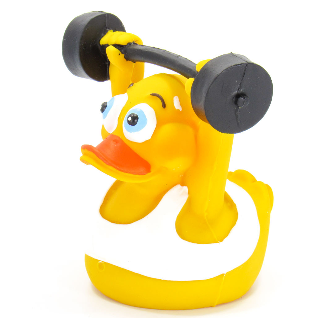 Weightlifter Work Out Rubber Duck | Ducks in the Window®