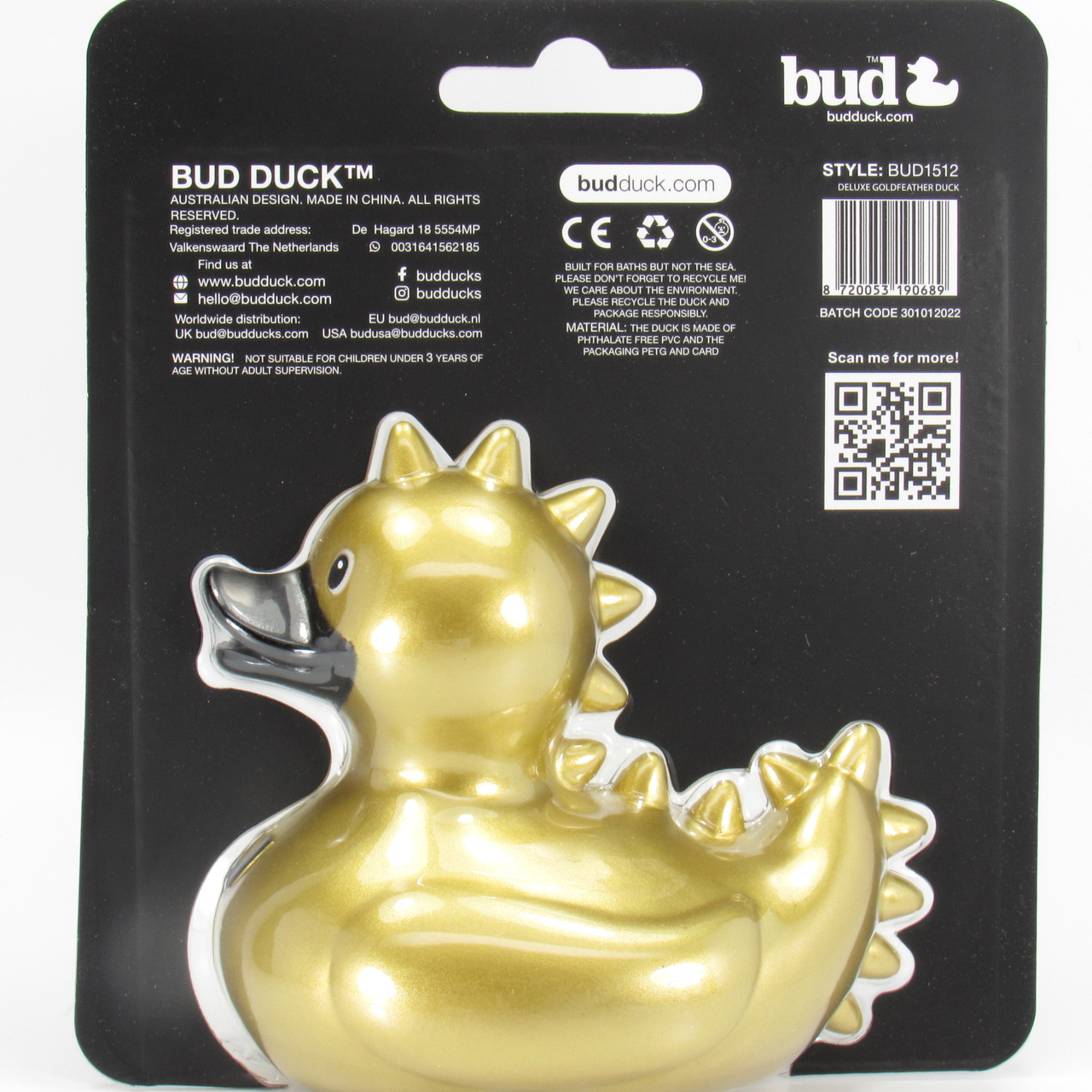 Gold Feather Rubber Duck by Bud Ducks | Ducks in the Window®