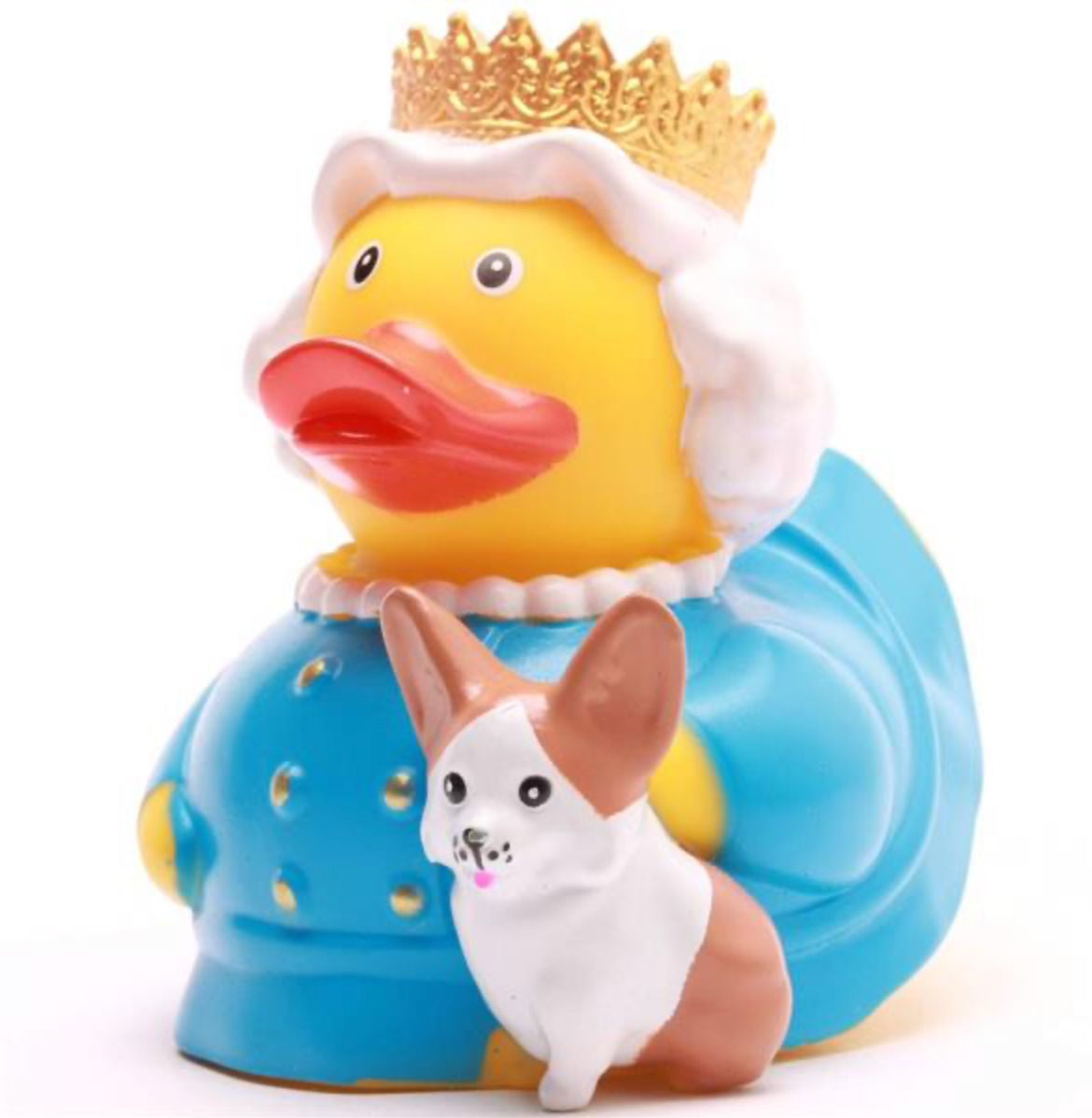 The Queen and Her Corgi Dog Rubber Duck by Yarto | Ducks in the Window®