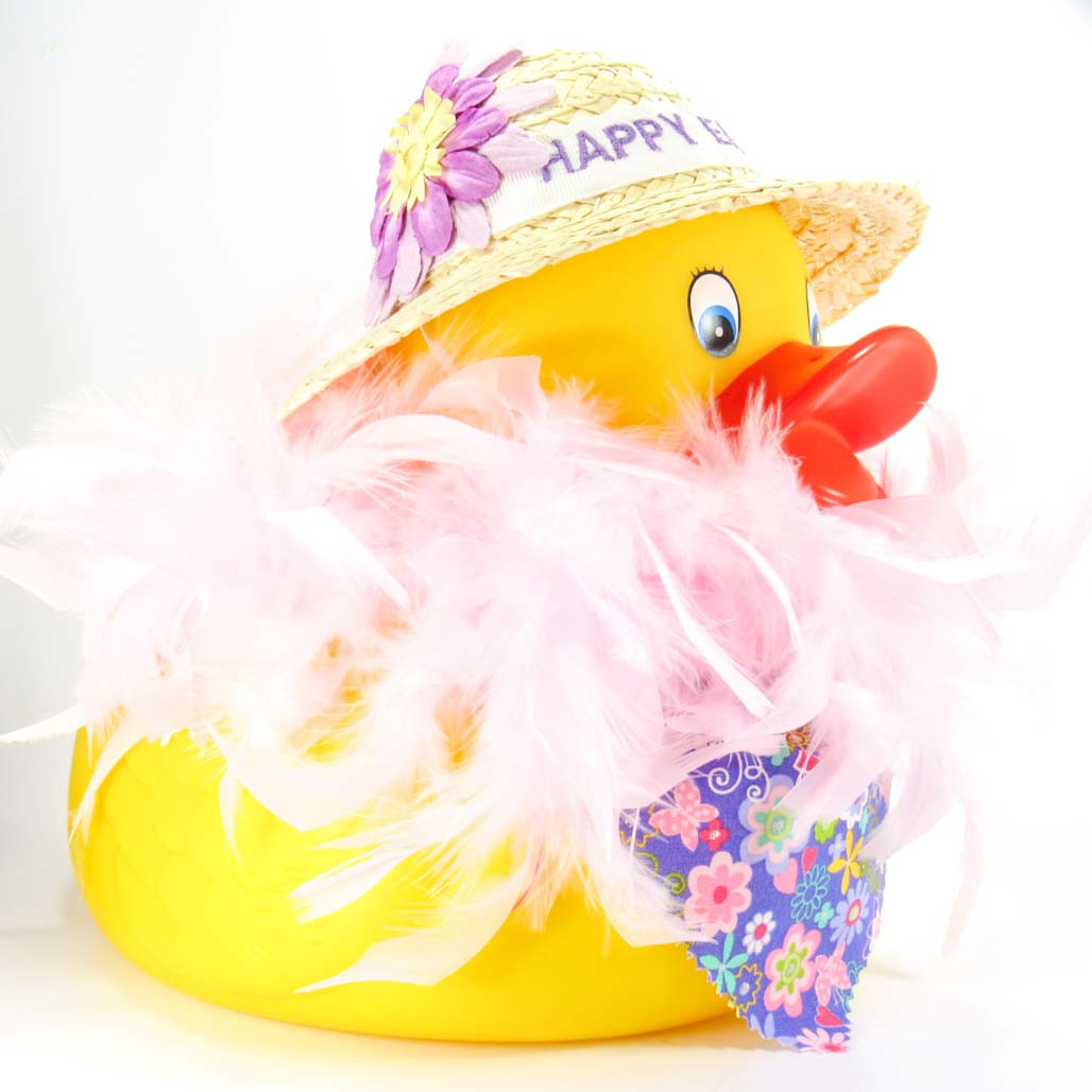 Easter Rubber Duck, Bonnet, Scarf, Boa | Duck Stuff Online