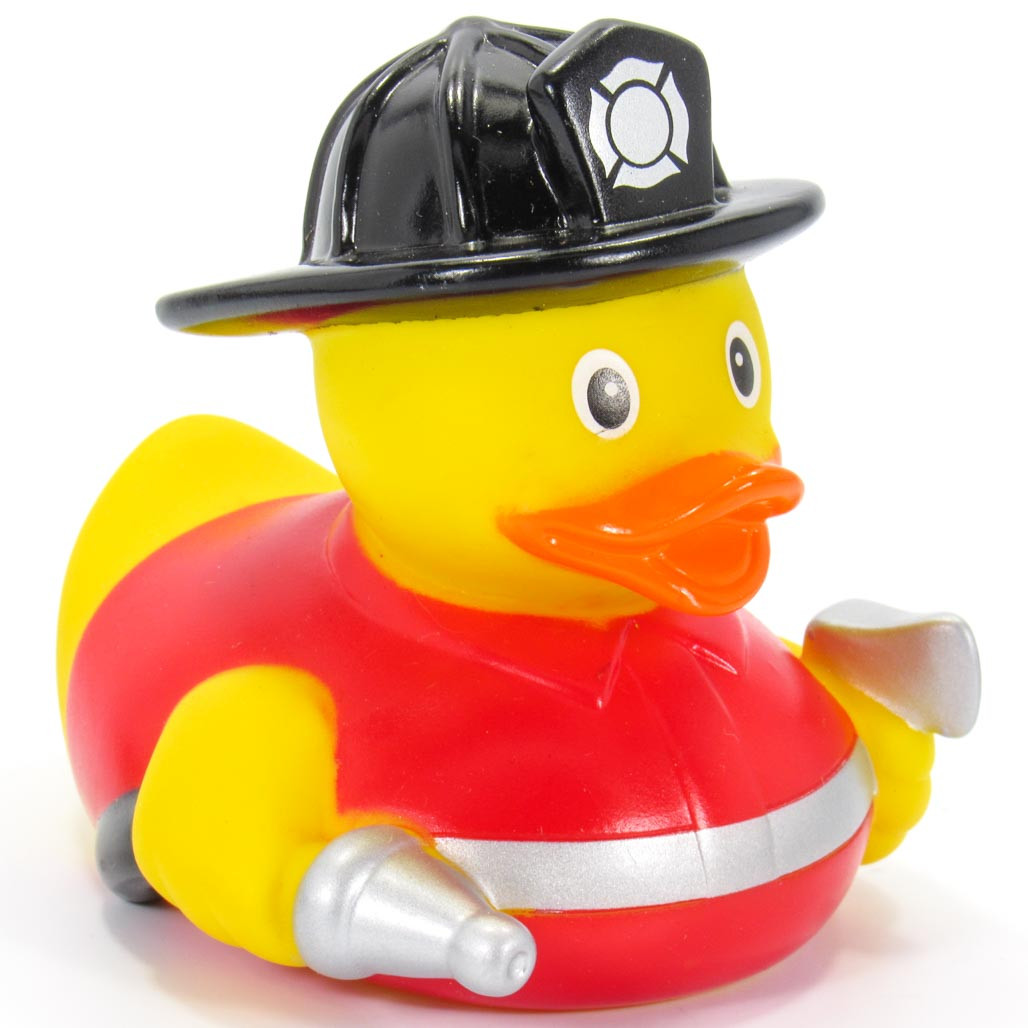Firefighter Rubber Duck Bath Toy by LiLaLu | Ducks in the Window