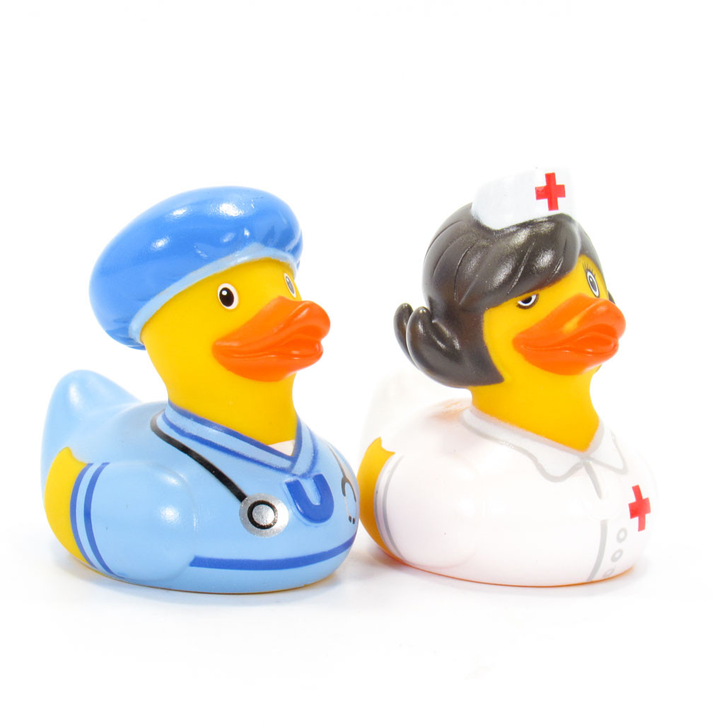 Female Doctor (Brown) First Responder Rubber Duck | Ducks in the Window®