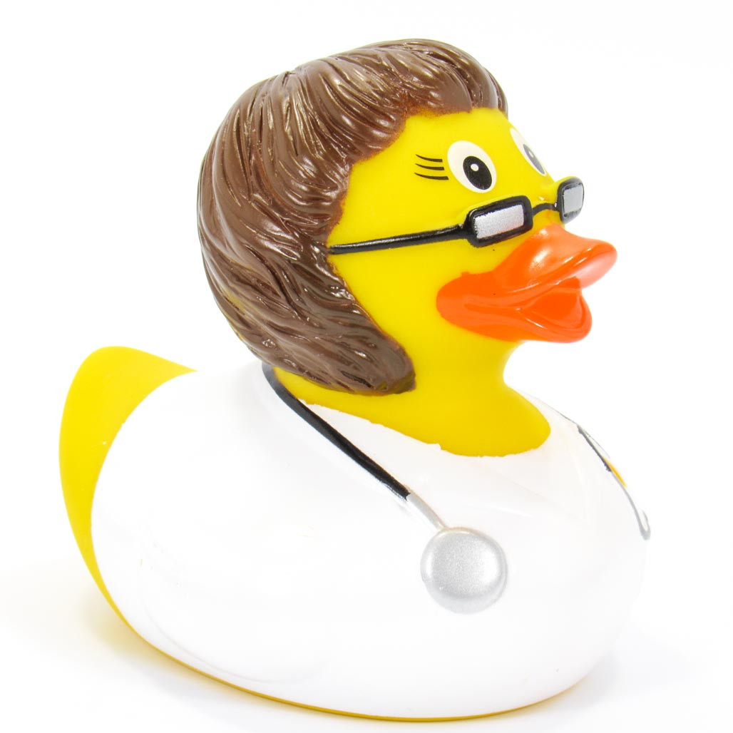 Female Doctor (Brown) First Responder Rubber Duck | Ducks in the Window®