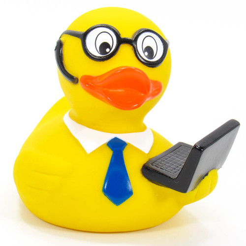 Businessman (Computer Geek) Rubber Duck | Ducks In The WIndow