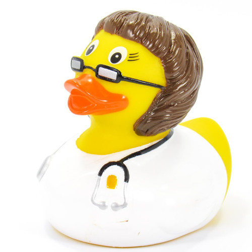 Female Doctor (Brown) First Responder Rubber Duck | Ducks in the Window®