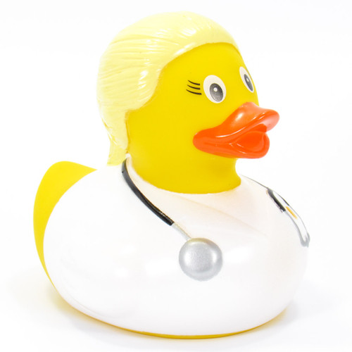Female Doctor (Brown) First Responder Rubber Duck | Ducks in the Window®