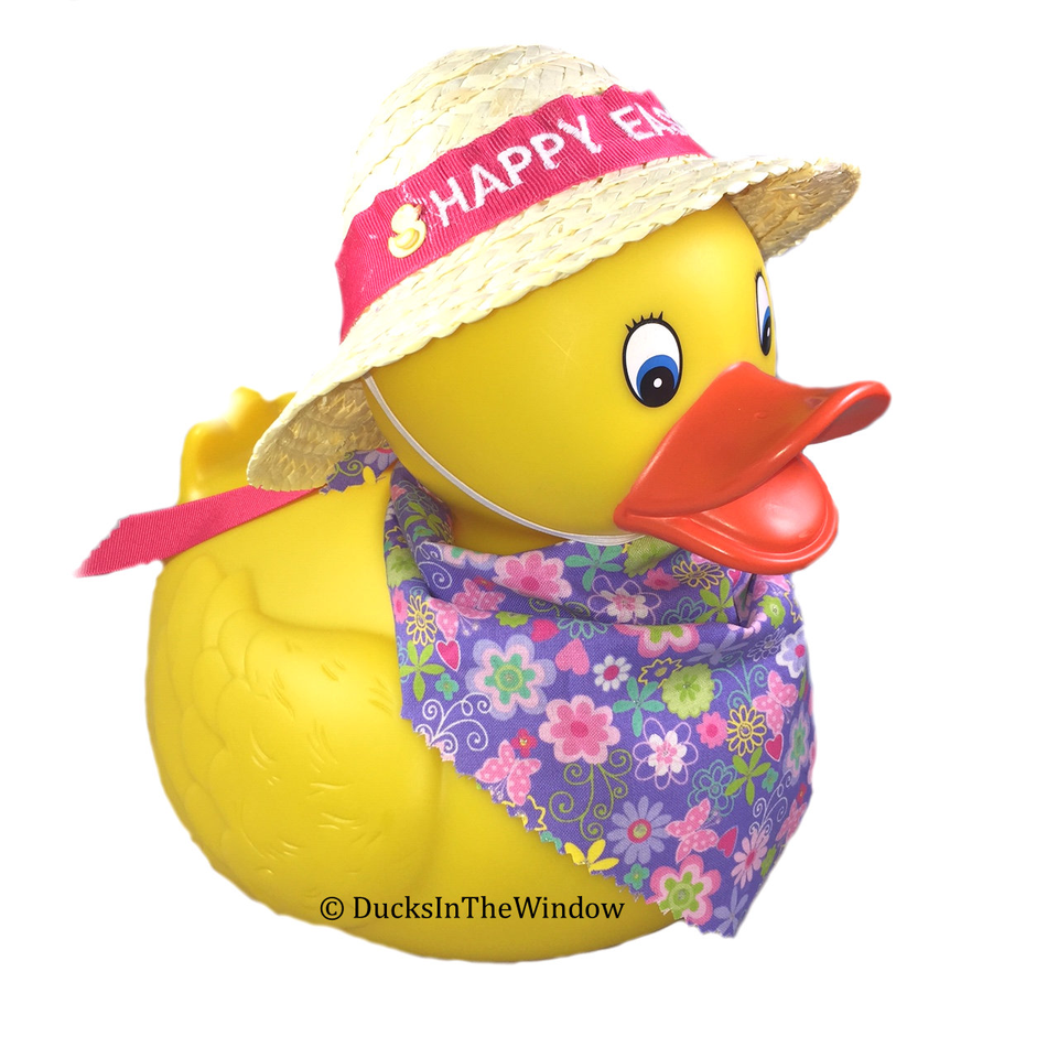 Easter Rubber Duck With Bonnet and Scarf | Duck Stuff