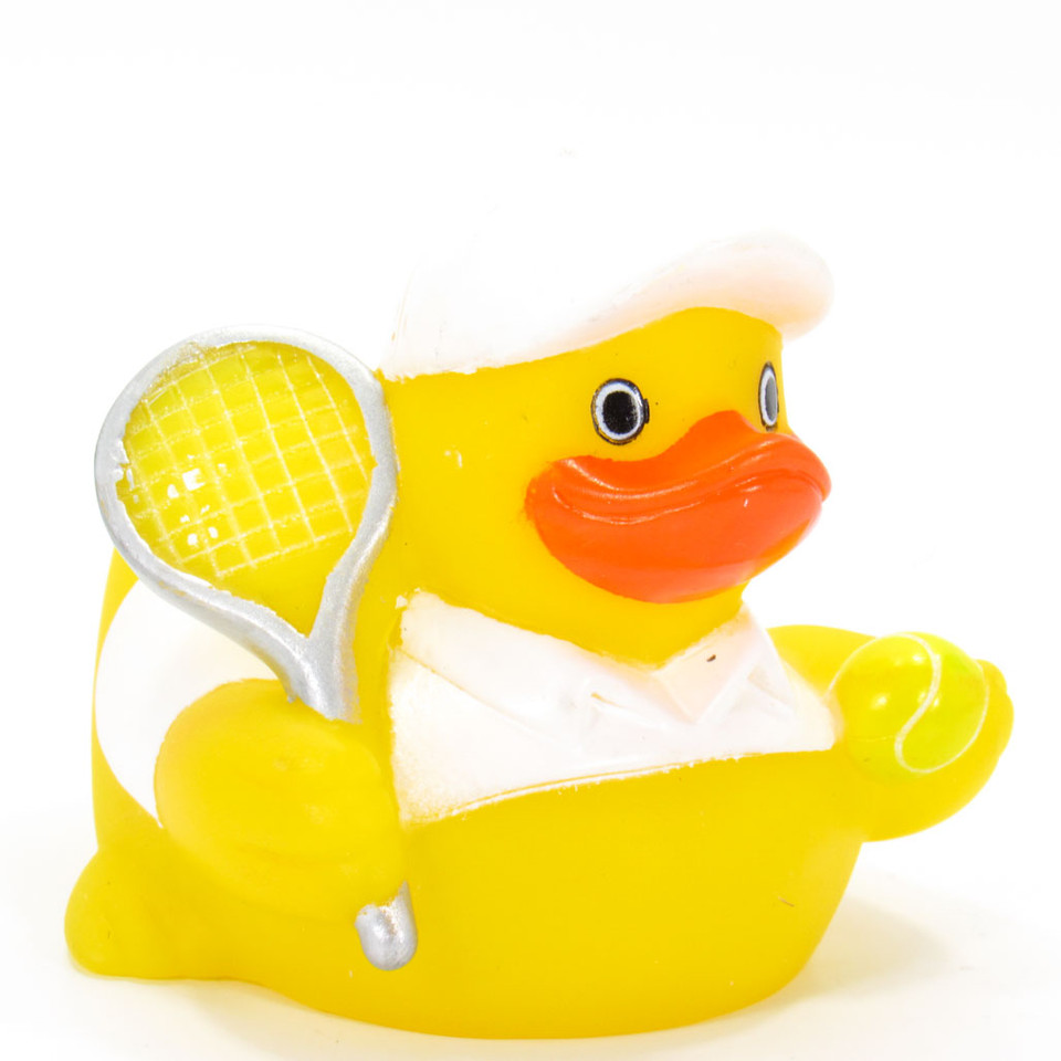 Tennis Player Boy Rubber Duck Bath Toy by LiLaLu | Ducks in the Window