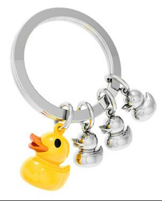 Family of Ducks Rubber Ducky Key Ring