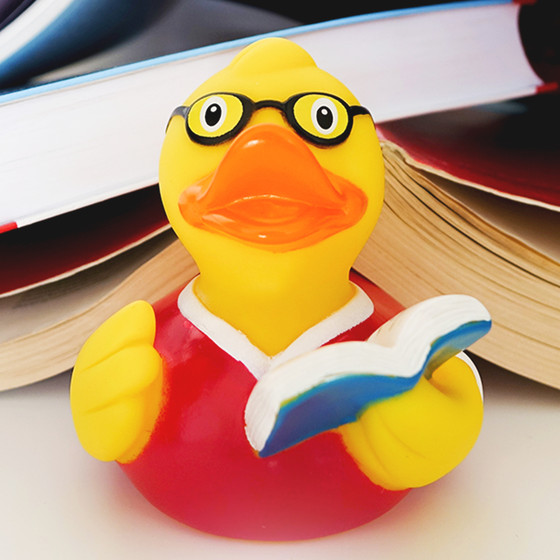 Book Reader Rubber Duck Bath Toy by LiLaLu | Ducks in the Window