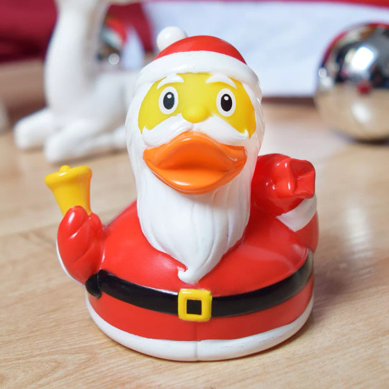 Santa Claus Christmas Rubber Duck Bath Toy by LiLaLu | Ducks in the Window