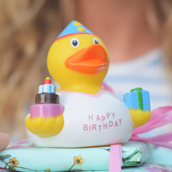 Birthday Girl Rubber Duck Bath Toy by LiLaLu | Ducks in the Window