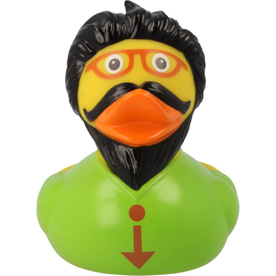 Hipster Male Rubber Duck Bath Toy by LiLaLu | Ducks in the Window