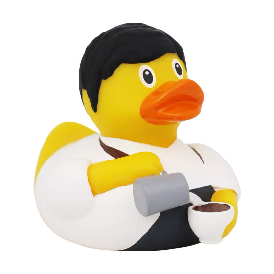 Coffee Barista Rubber Duck by LiLaLu | Ducks in the Window