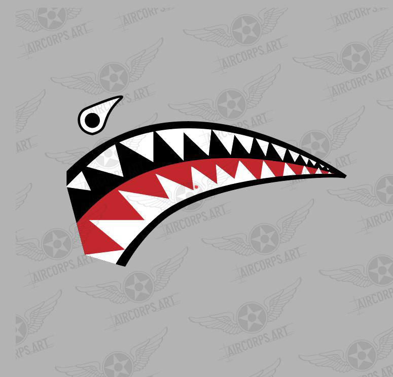 Shark Mouth Teeth Nose Art Military Aircraft Decal SM-05