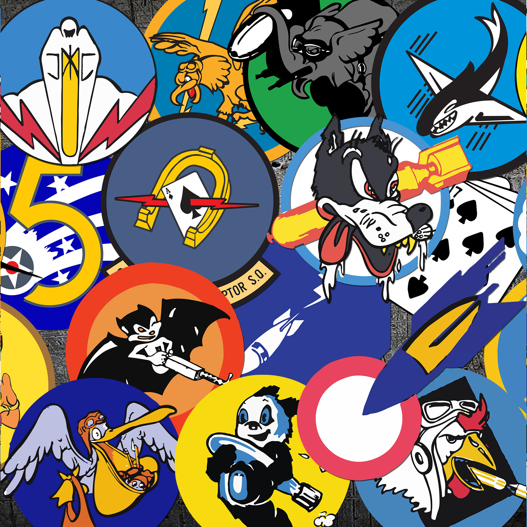 Squadron Insignia Sticker 6 Pack WWII USAF Decal