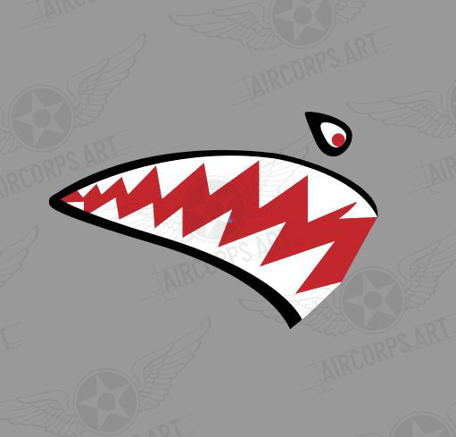 Shark Mouth Teeth Nose Art Military Aircraft Decal SM-03