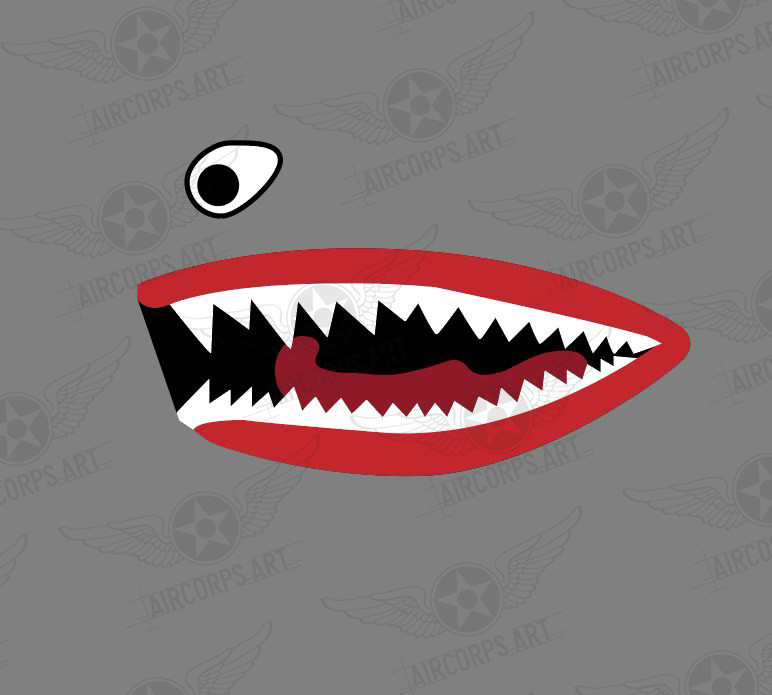 Shark Mouth Teeth Nose Art Military Aircraft Decal SM-10