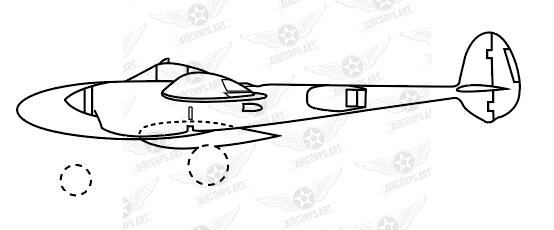 P-38 Lightning Vector Three-View Aircraft Artwork Download