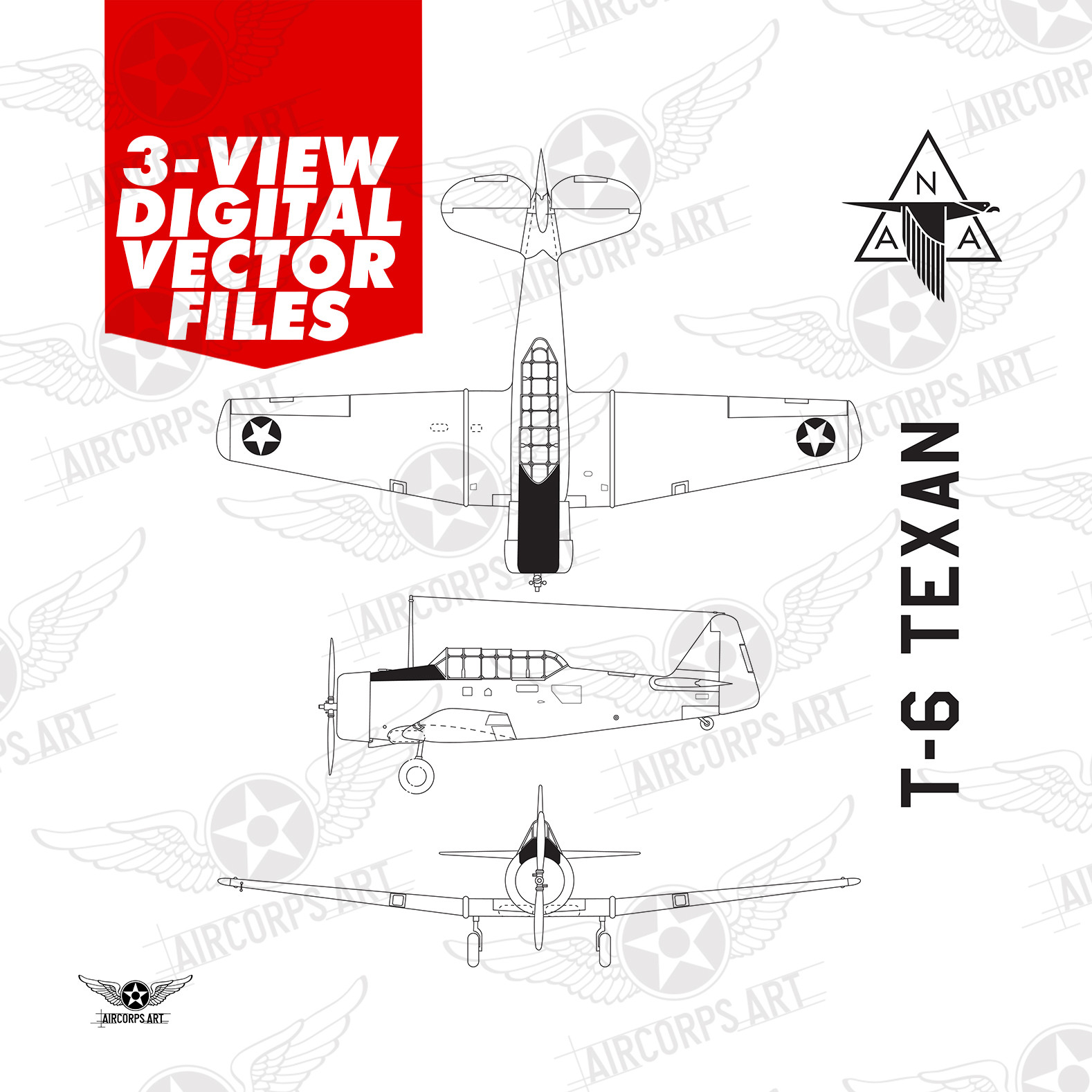 T-6 Vector Artwork - Digital Download