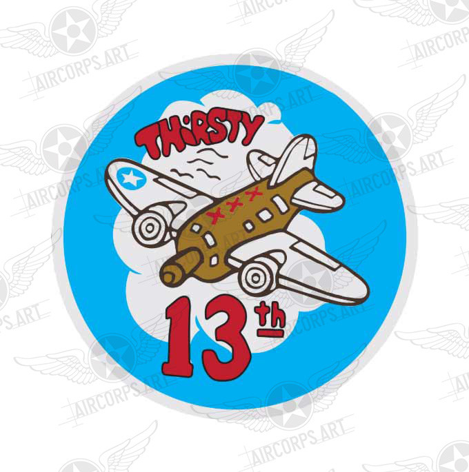 Squadron Sticker - 13th Troop Carrier Squadron (Thirsty Thirteenth ...