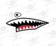 Shark Mouth Teeth Nose Art Military Aircraft Decal SM-02