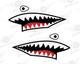 Shark Mouth Teeth Nose Art Military Aircraft Decal SM-02