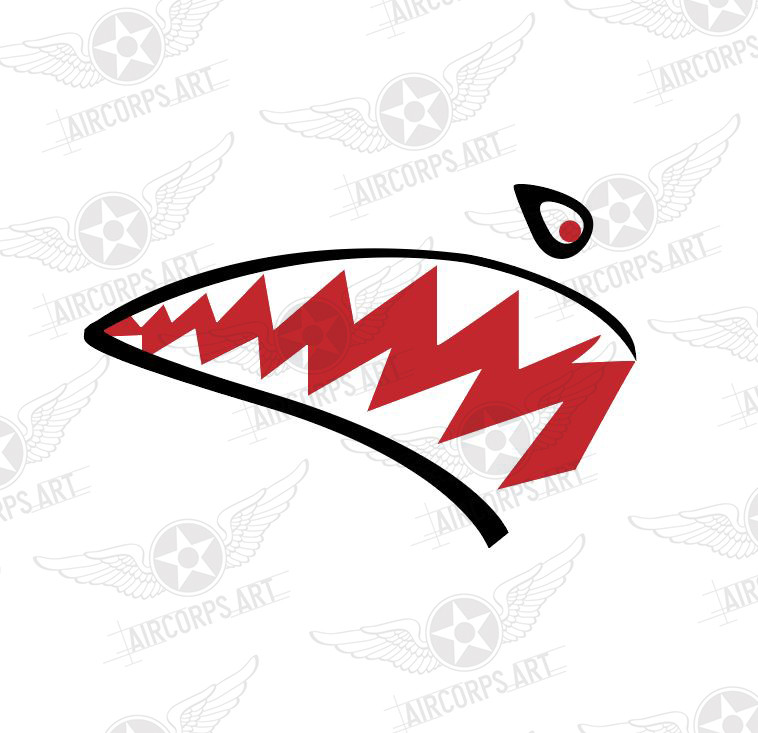 Shark Mouth Teeth Nose Art Military Aircraft Decal SM-03