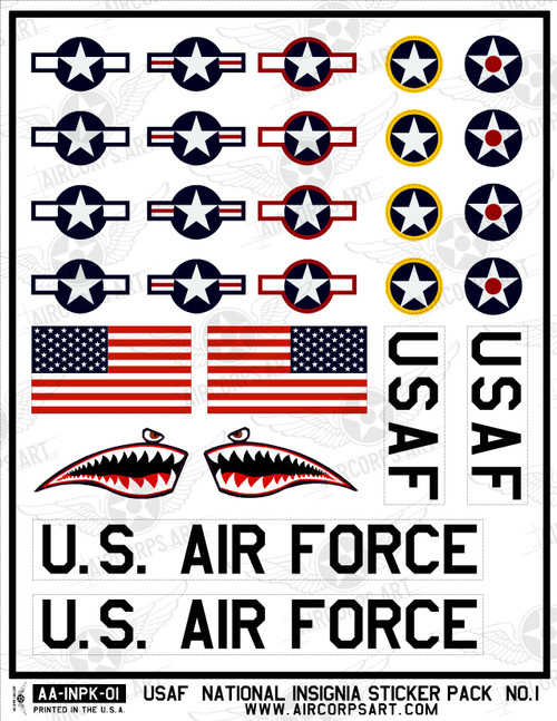 USAF Sticker Pack - United States of America Air Force Roundels ...