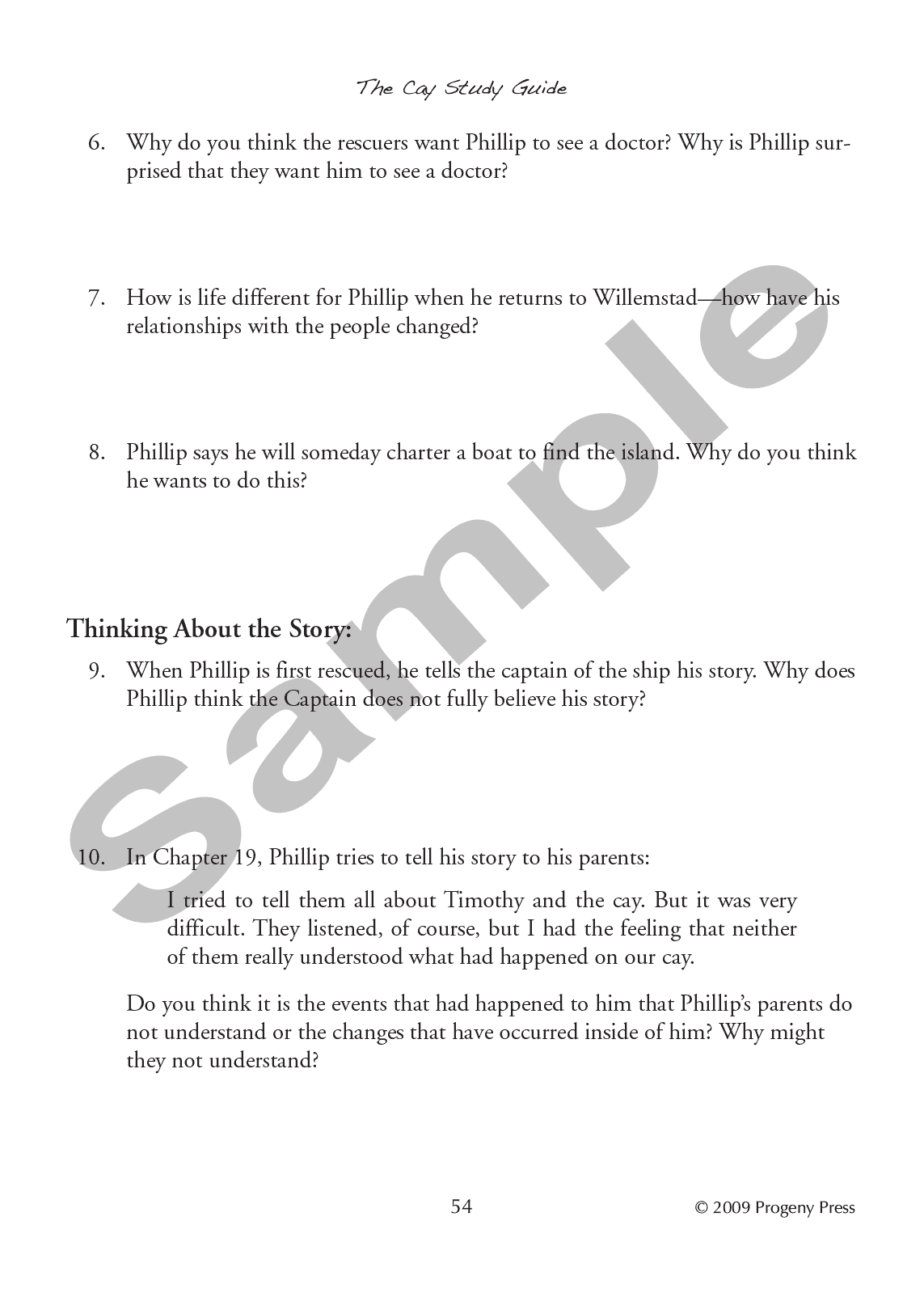 The Cay Study Guide | Progeny Press Literature Curriculum