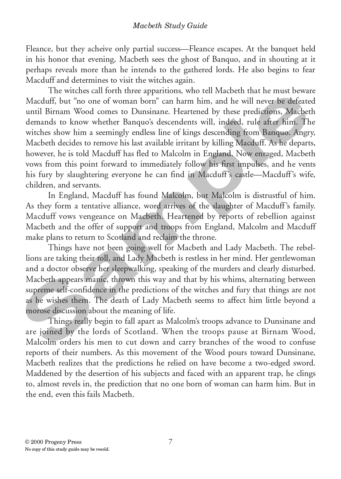 Macbeth Study Guide | Progeny Press Literature Curriculum