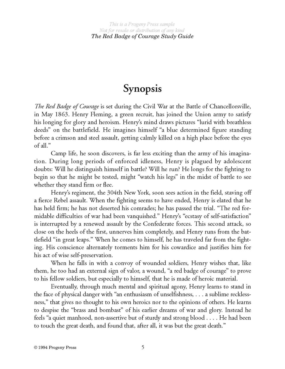 Red Badge of Courage Study Guide | Progeny Press Literature Curriculum