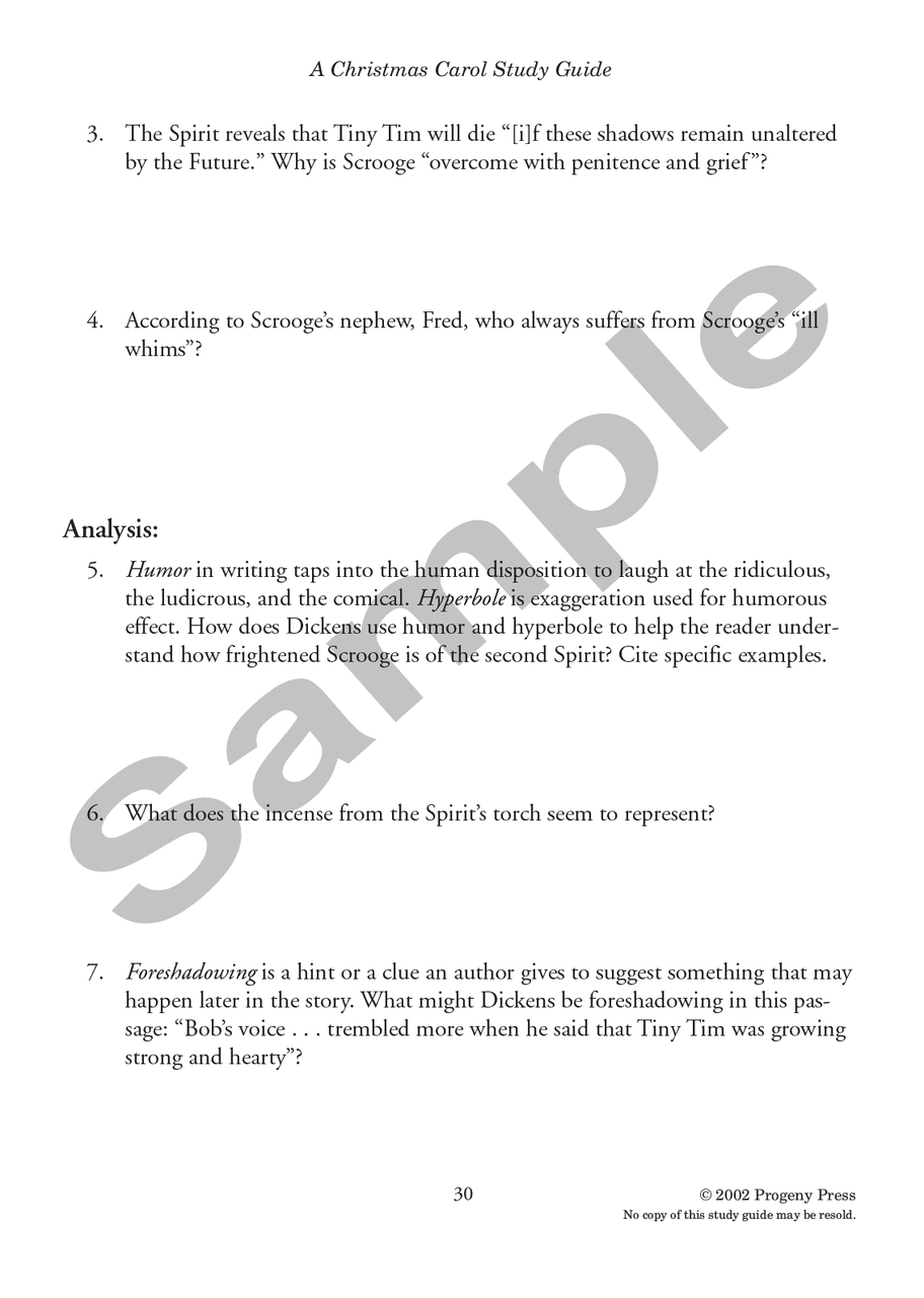 A Christmas Carol Study Guide | Progeny Press ELA Curriculum