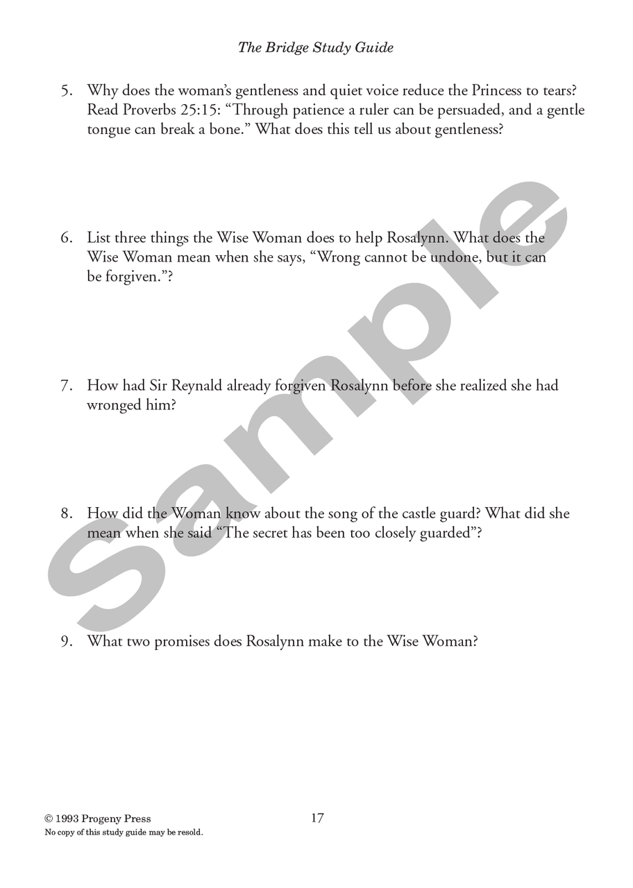 The Bridge Study Guide | Progeny Press Literature Curriculum