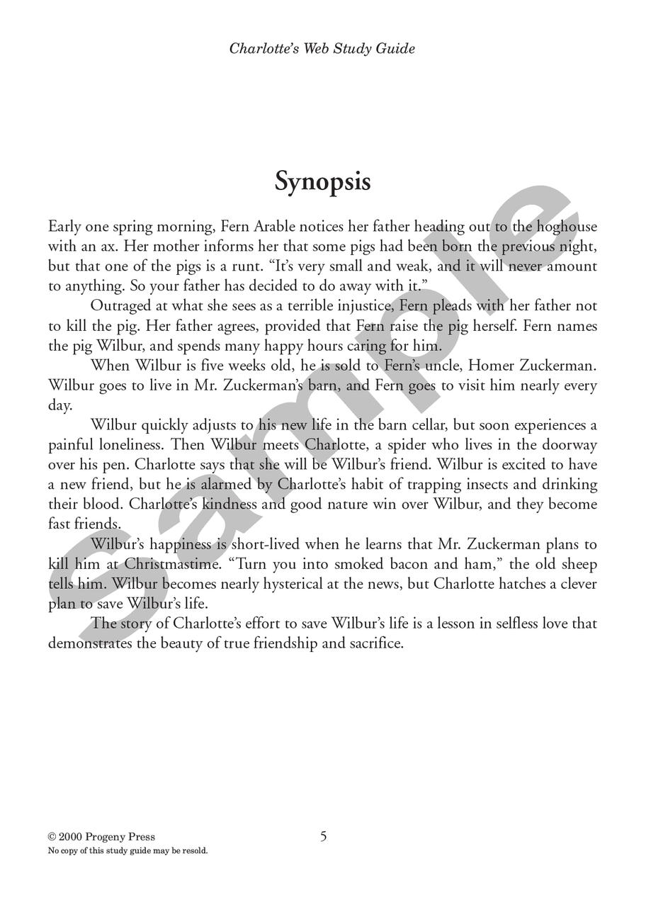Charlotte's Web PDF Download | Progeny Press Literature Curriculum