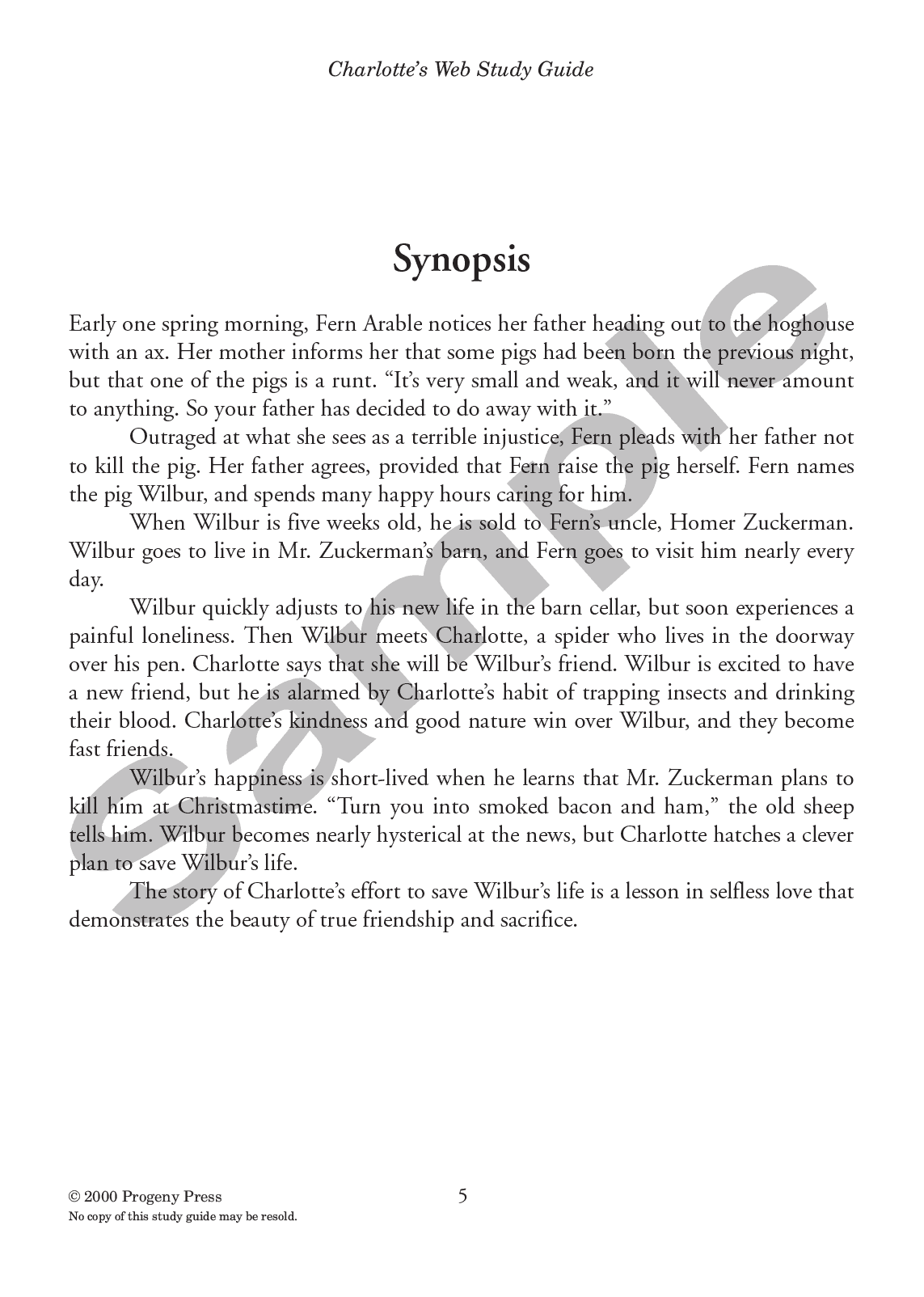 Charlotte's Web Study Guide | Progeny Press Literature Curriculum