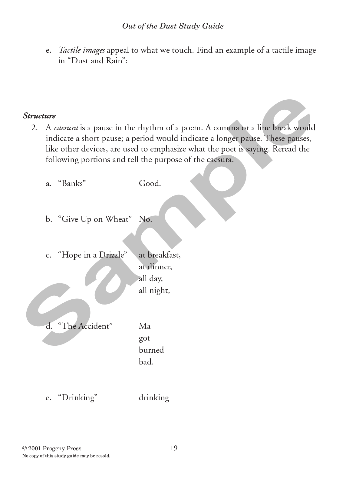 Out of the Dust Study Guide | Progeny Press Literature Curriculum