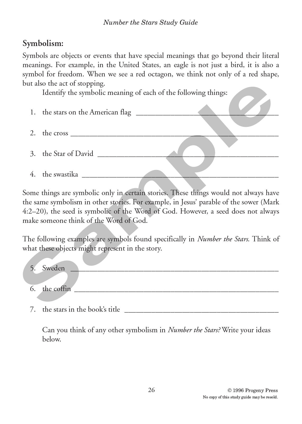 Number the Stars Study Guide | Progeny Press Literature Curriculum