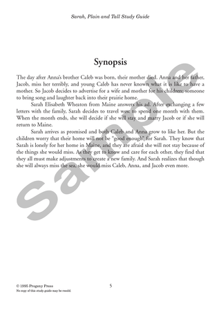 Sarah Plain and Tall Study Guide | Progeny Press Literature Curriculum