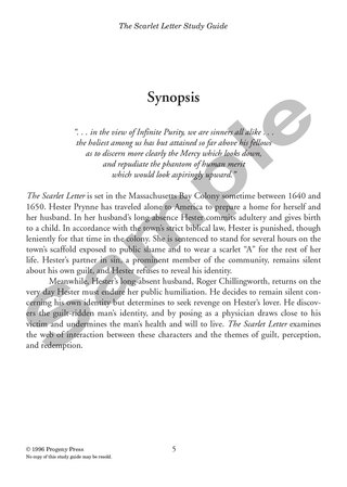 The Scarlet Letter Study Guide | Progeny Press Literature Curriculum