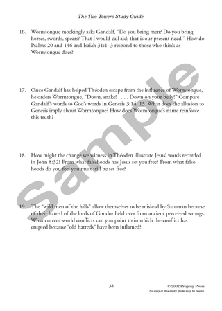 The Two Towers Study Guide | Progeny Press Literature Curriculum