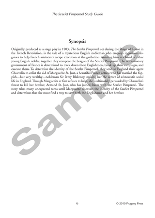 Scarlet Pimpernel Study Guide | Progeny Press Literature Curriculum