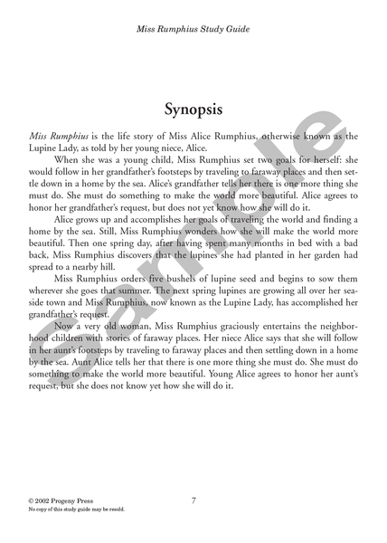 Miss Rumphius Study Guide | Progeny Press Literature Curriculum