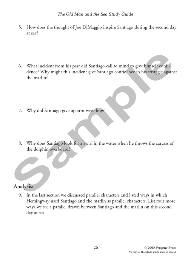 The Old Man and the Sea Study Guide | Progeny Press Literature Curriculum