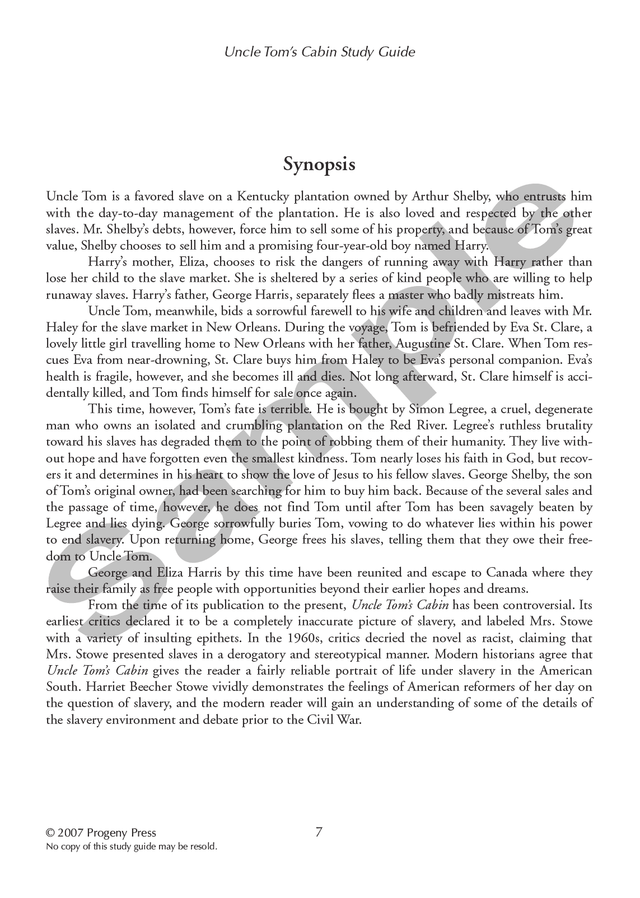 Uncle Tom's Cabin Study Guide | Progeny Press Literature Curriculum