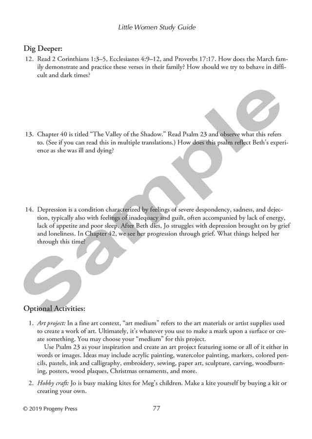 Little Women Study Guide | Progeny Press Literature Curriculum