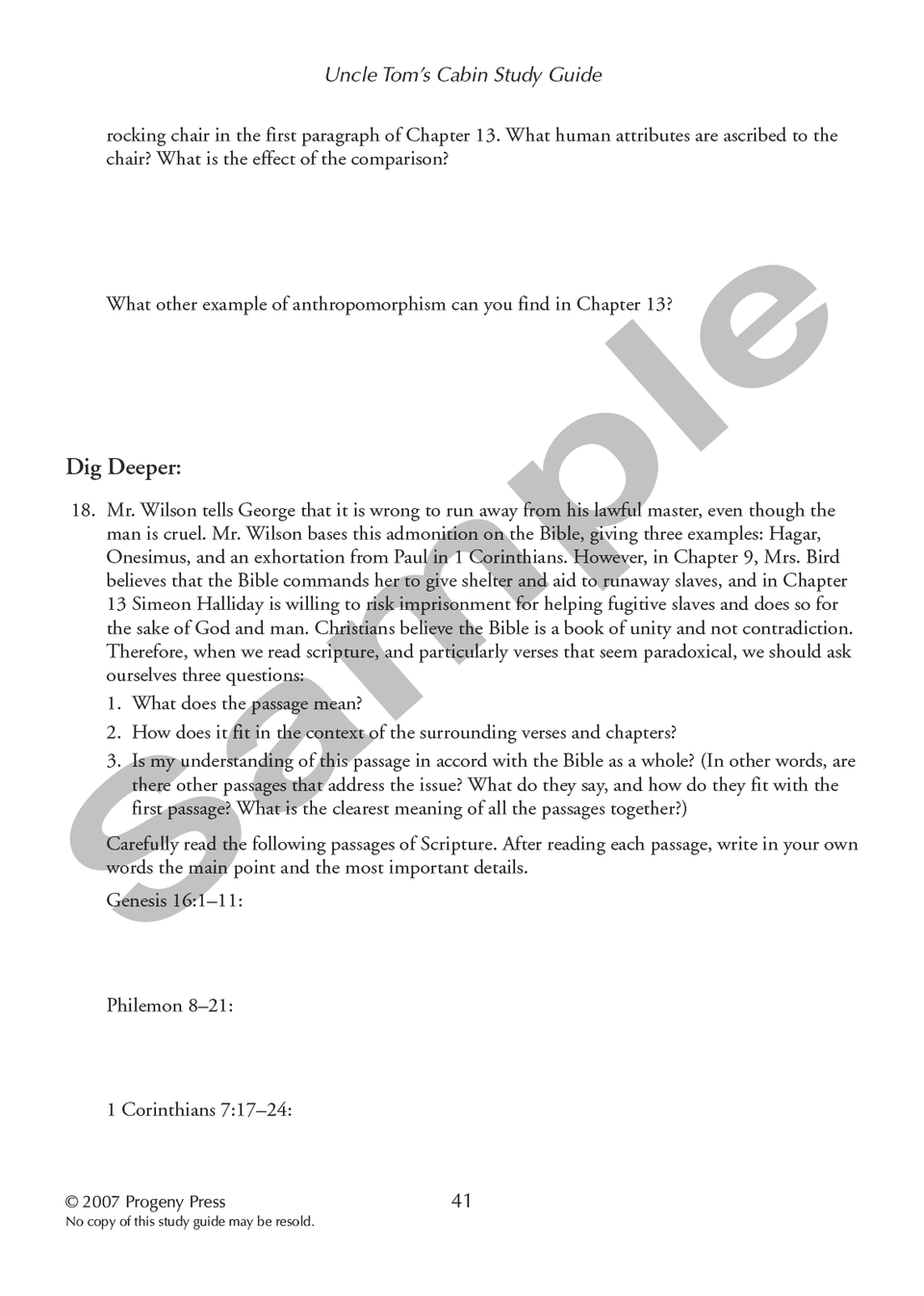 Uncle Tom's Cabin Study Guide | Progeny Press Literature Curriculum