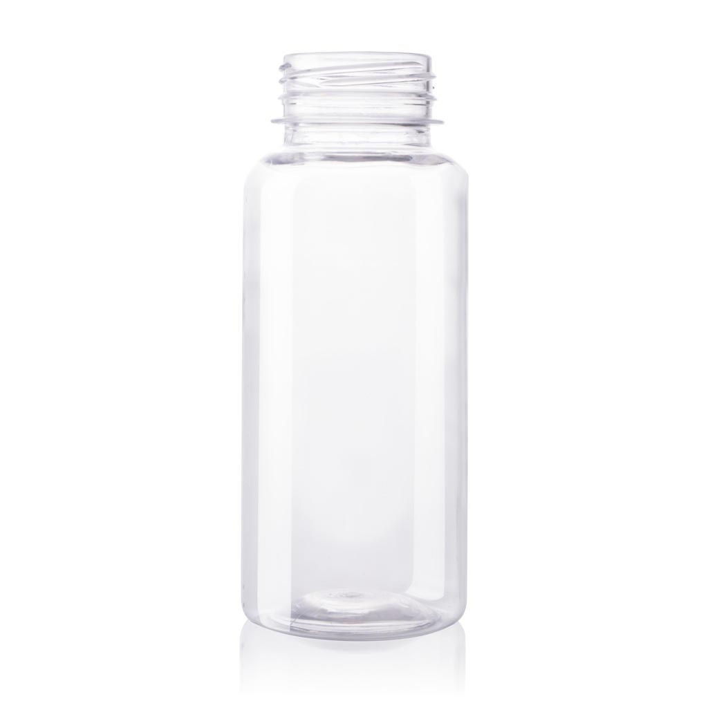 250ml Clear Plastic Classic Round Bottle 38mm T/E Neck Finish ...